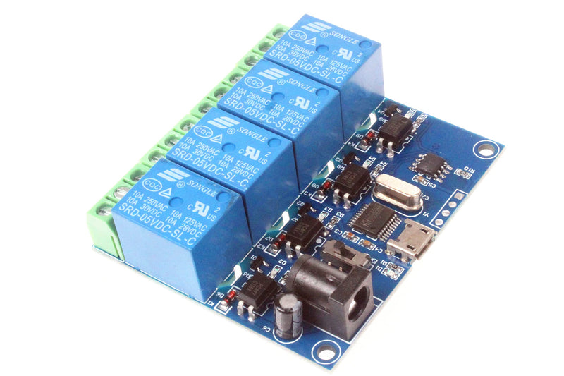 NOYITO 4-Channel Micro USB Relay Module USB Smart Control Switch USB ...