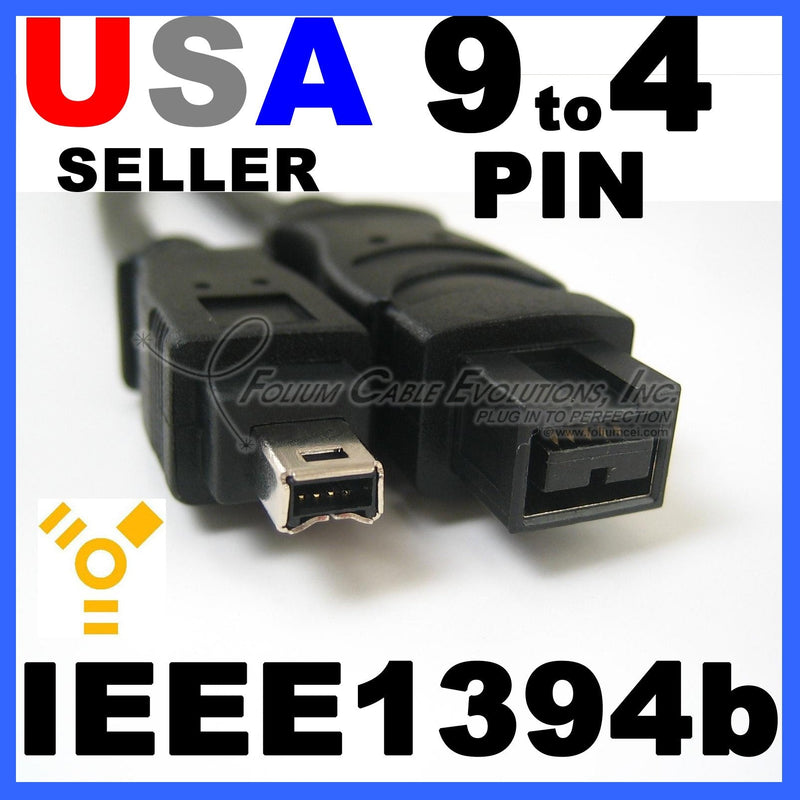 Cable Builders Firewire 800 400 Cable 9 Pin to 4 Pin [6FT] IEEE 1394B ...