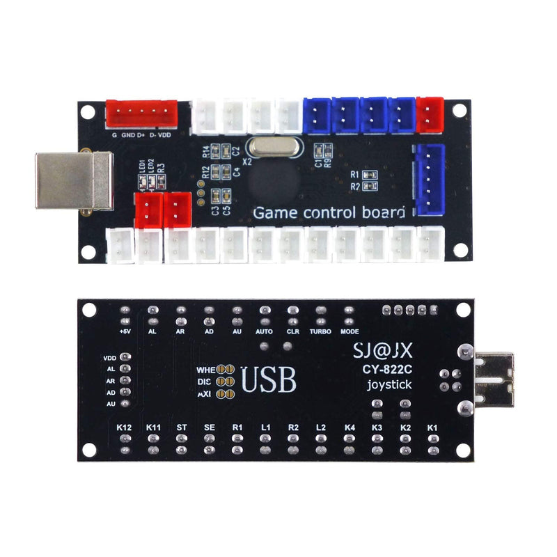 SJ@JX Arcade Game Controller USB Encoder Zero Delay 2 Player to ...