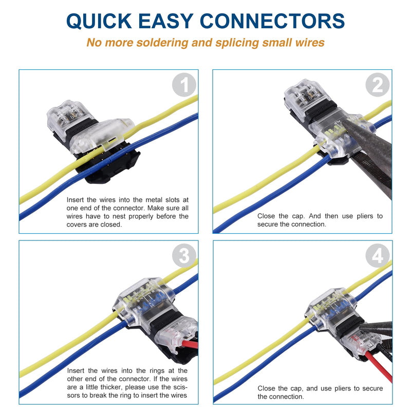 Mavelovs T Tap Wire Connectors for 14-18 AWG, Self-stripping Wire ...