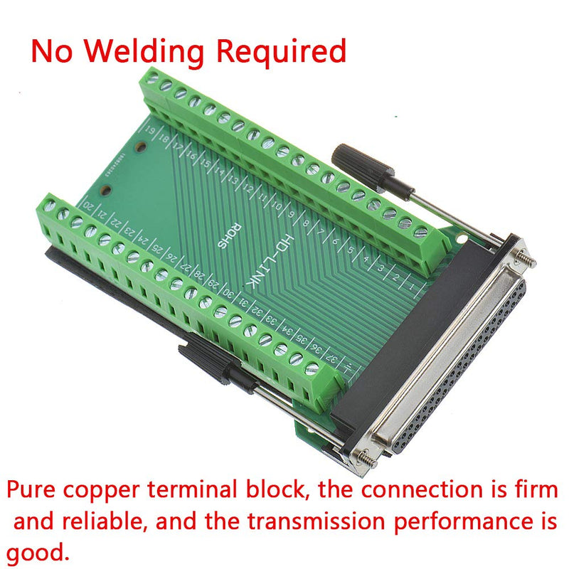 ANMBEST DB37 Solderless RS232 D-SUB Serial to 37-pin Port Terminal Female Adapter Connector ...