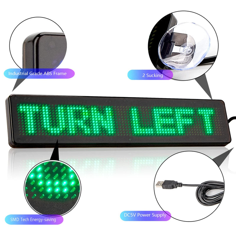 Leadleds Scrolling LED Car sign Message Board App Programmable for Car ...