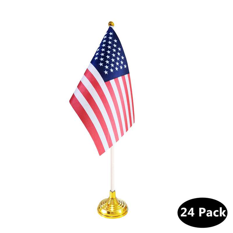 BCLin 24 Pack USA US Desk Flags,Small Mini American Deluxe Table Flags ...