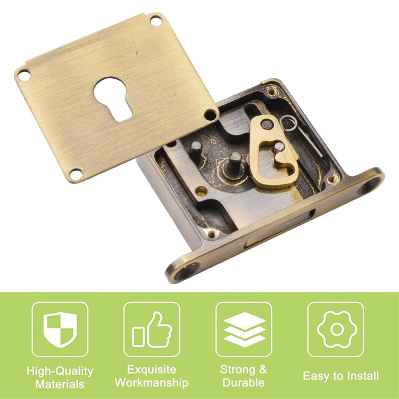UFURMATE Vintage Lock, 1 Pack Bronze Cabinet Lock Set with Key Retro ...
