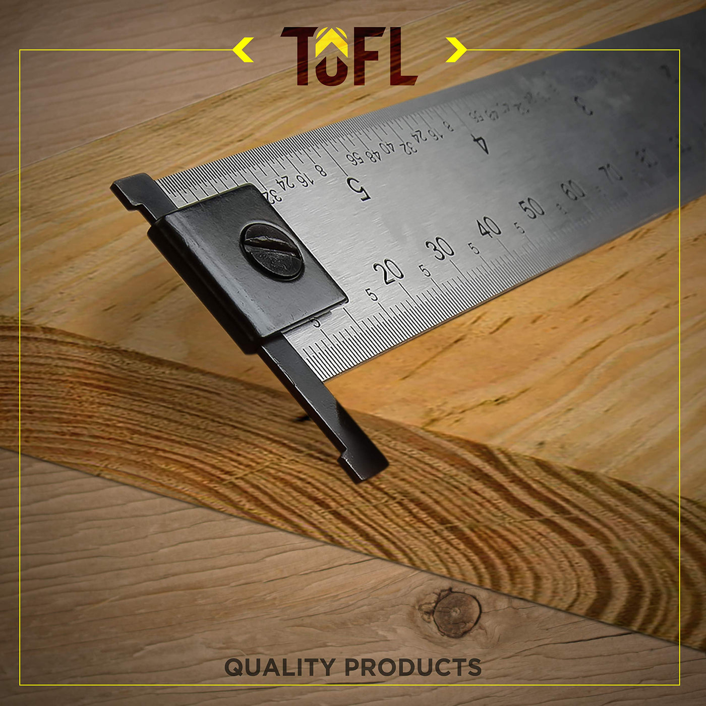 TOFL 12 Inch Hooked Ruler Double Sided Standard and Metric Measurements ...