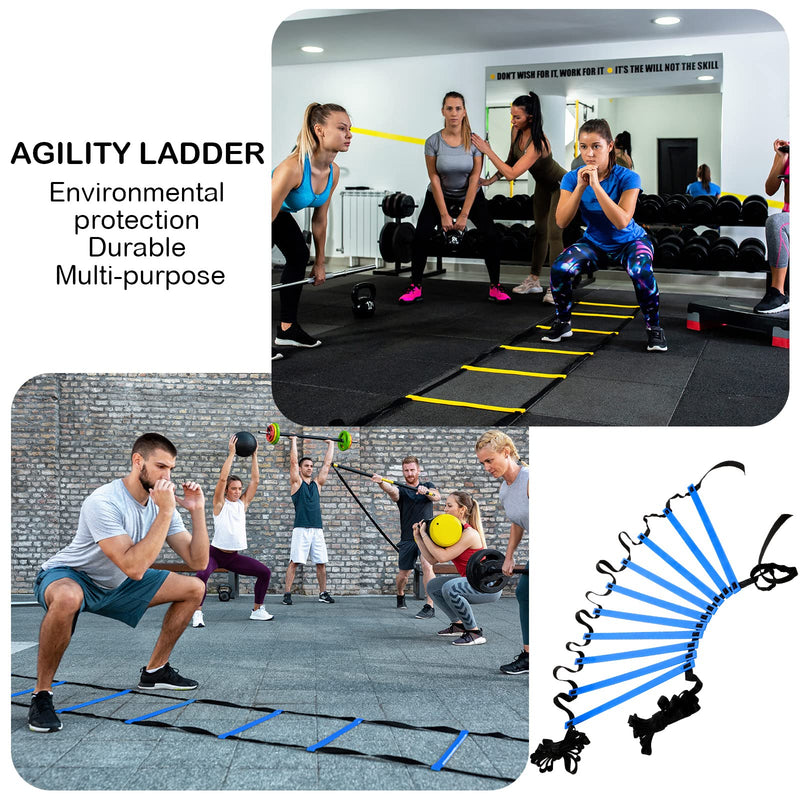 Sosation 2 Pieces Agility Ladder 20 Feet Adjustable Rungs Speed ...