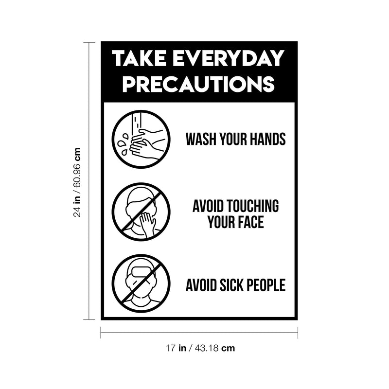 Vinyl Wall Decal - Take Everyday Precautions - 24" x 17" - Safety Sign ...