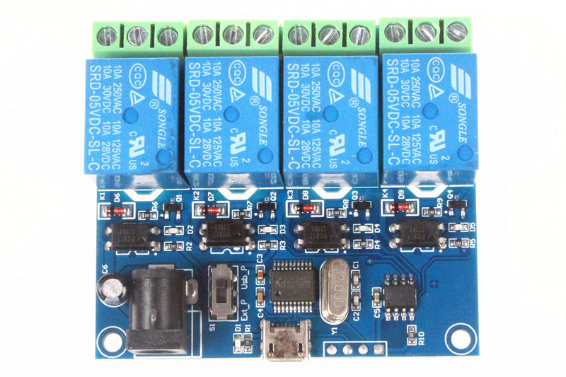 NOYITO 4-Channel Micro USB Relay Module USB Smart Control Switch USB ...