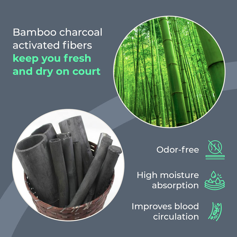 ADV Bamboo Charcoal Tennis Wristbands, Ultra Absorbent, Double Wide ...