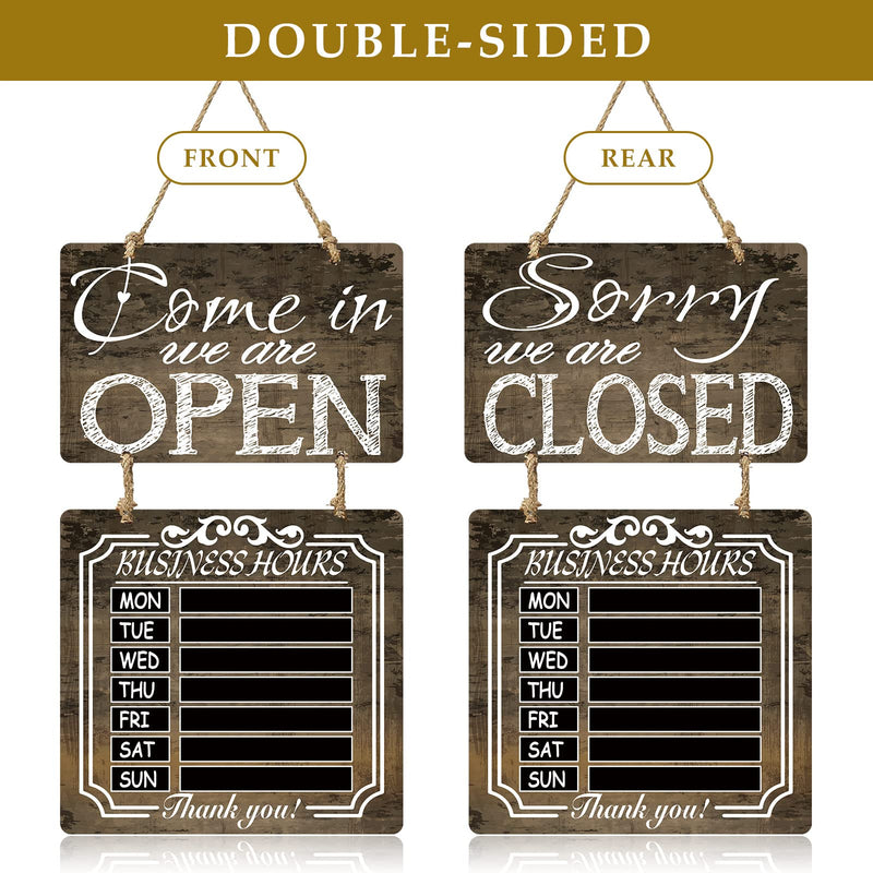 Business Hours Sign Open and Closed Sign Rustic Hanging Chalkboard ...