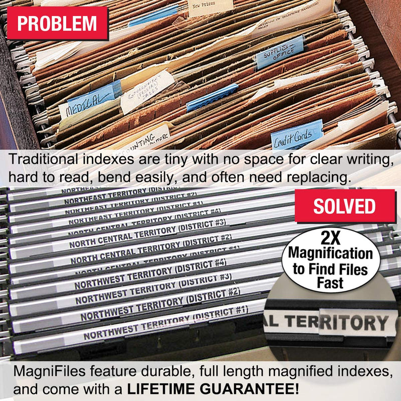 New Ultimate Office MagniFile Insertable Hanging File Folder Tabs ...