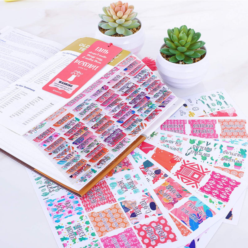 Colorful Coral Bible Tabs Laminated with Matte Film, Cute Bible tabs ...