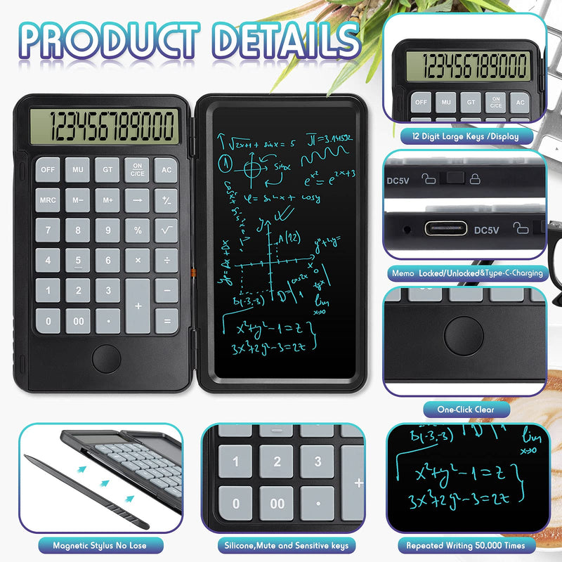 Hion Calculator,12-Digit Large Display Office Desk Calcultors with ...