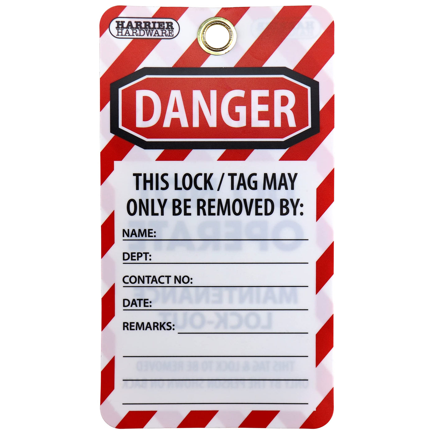 Harrier Hardware Lockout Tagout Tags, 3 x 5.5-inch, 40-Pack | AusPower ...