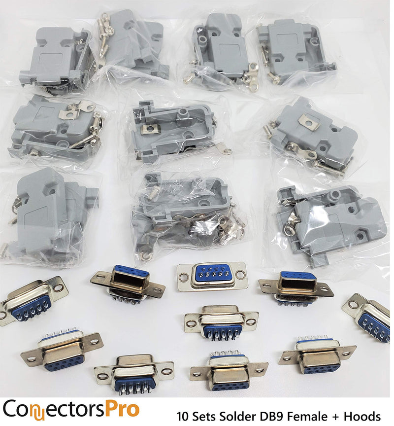 Connectors Pro Pc Accessories 10 Sets Solder Cup DB9 Female + Plastic ...