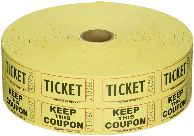 Raffle Tickets 2000 per Roll 50/50: Yellow | AusPower Australia