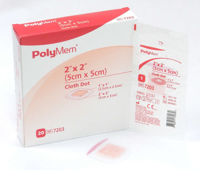 PolyMem Cloth Island Wound Dressing, Sterile, Foam, 2' X 2' Adhesive, 1 ...
