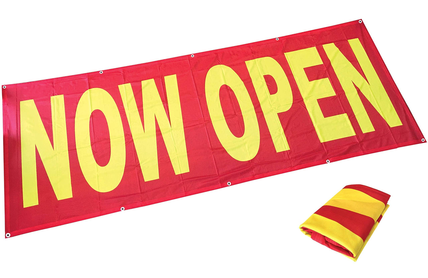 4Less 3x8 Ft Now Open Banner Fabric Store Sign Vinyl Alternative ...