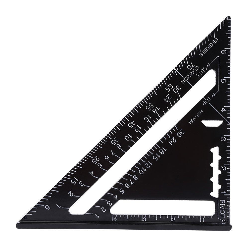 Triangle Ruler 7 Inch Metric/Imperial System Aluminum Alloy Black ...