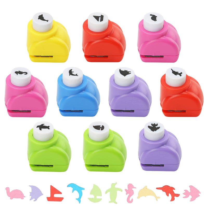 LOVEINUSA Sea Animals Hole Punch Set, 10PCS Kids Paper Craft Punches ...