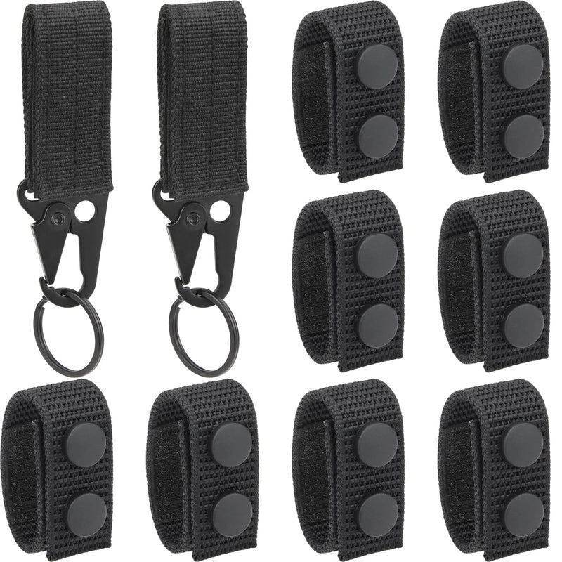 Belt Keepers with Tactical Gear Clip, Law Enforcement Nylon Duty Belt Keepers 2" with Key Holder ...