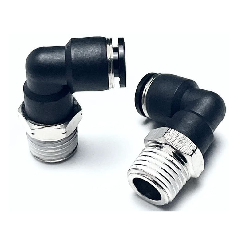 VETLEY Pneumatic Quick Pipe Connector 2-Way Elbow Male Thread Tube ...